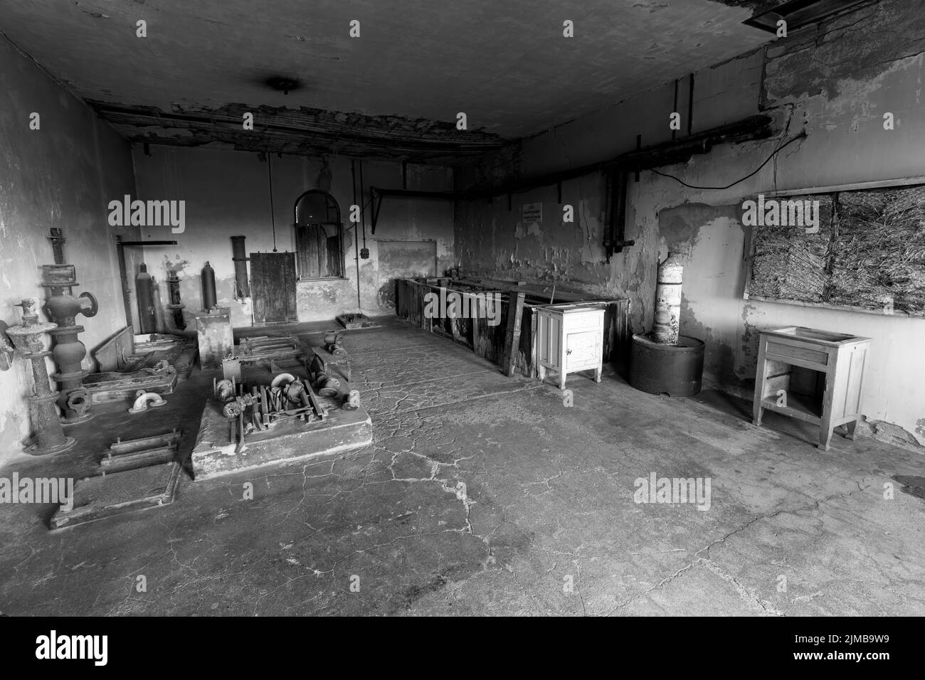 abandoned diamond mine at Kolmanskop, showing buildings invaded by sand ...