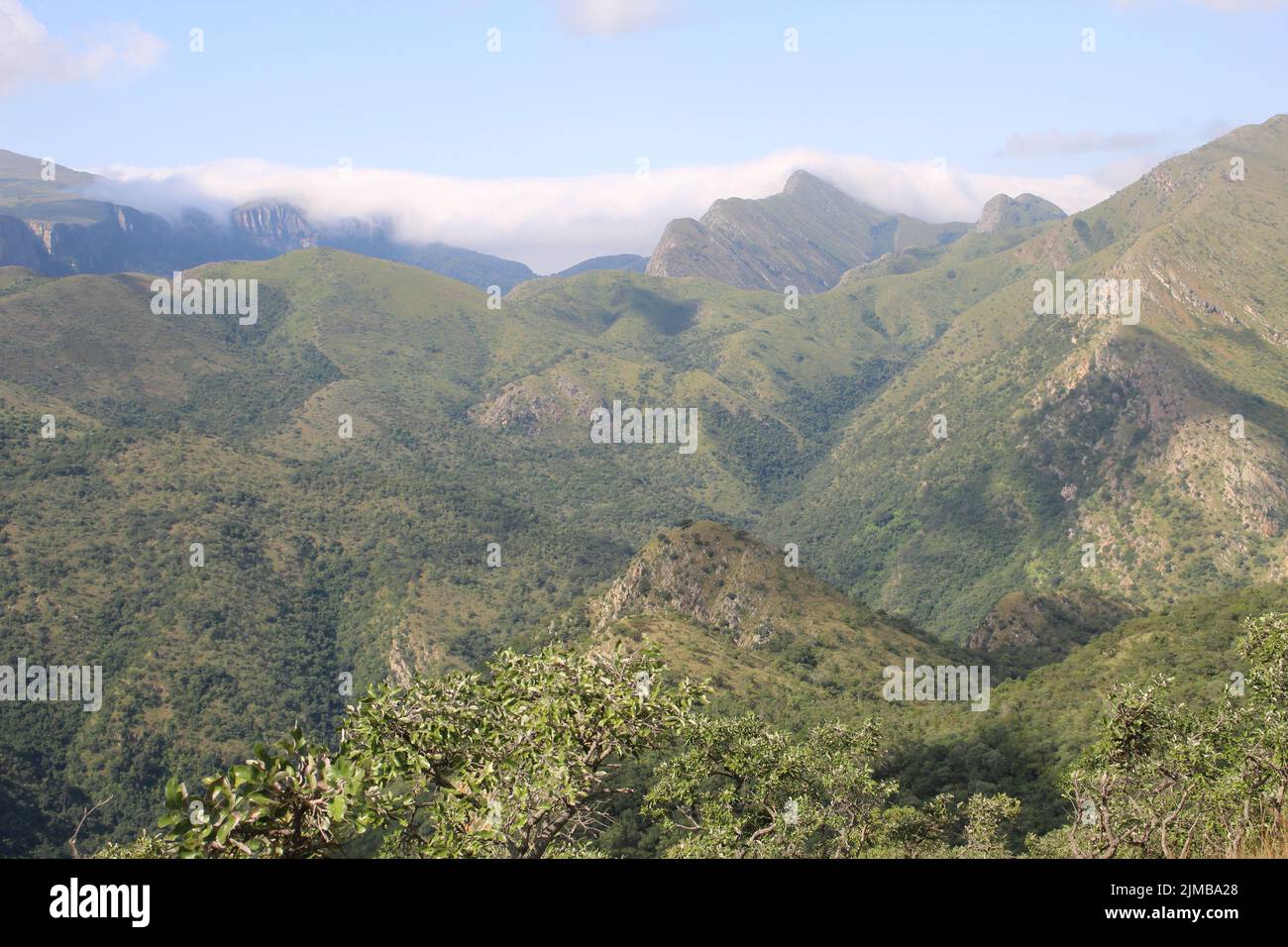 An aerial shot of a beautiful hill station landscape in the daytime ...