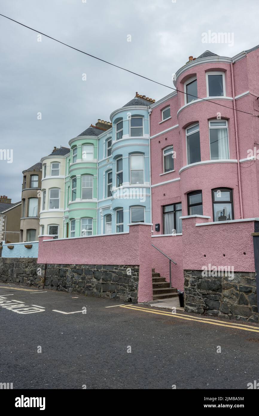 A vertical shot of colorful beautiful buildings in Bangor Stock Photo ...