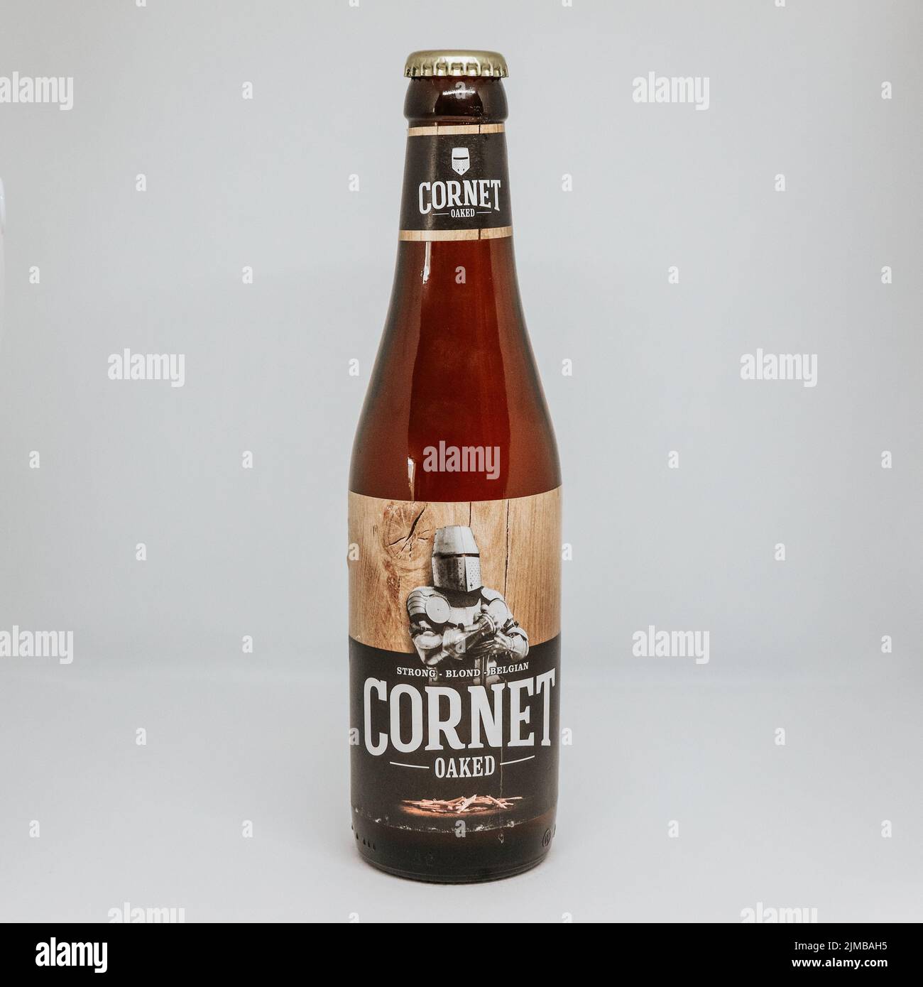 A bottle of Cornet Oaked beer isolated on white background Stock Photo ...