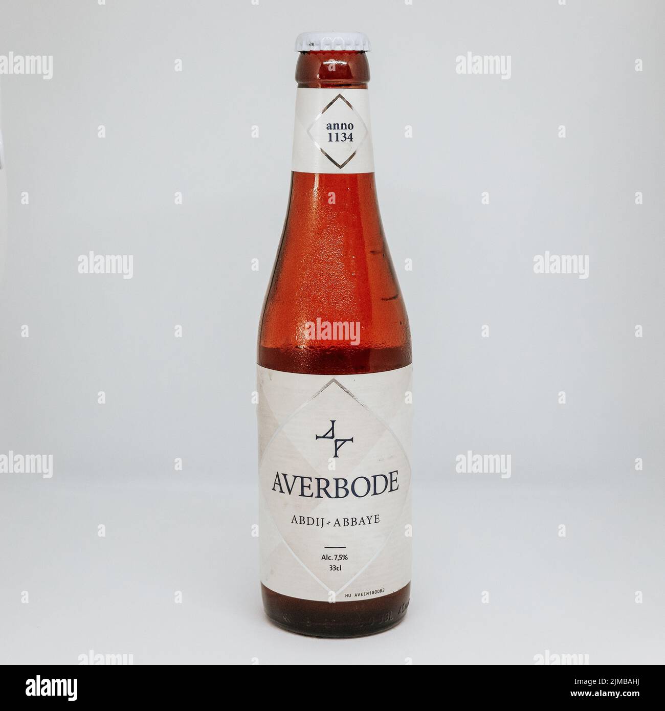 A bottle of Averbode beer isolated on white background Stock Photo - Alamy