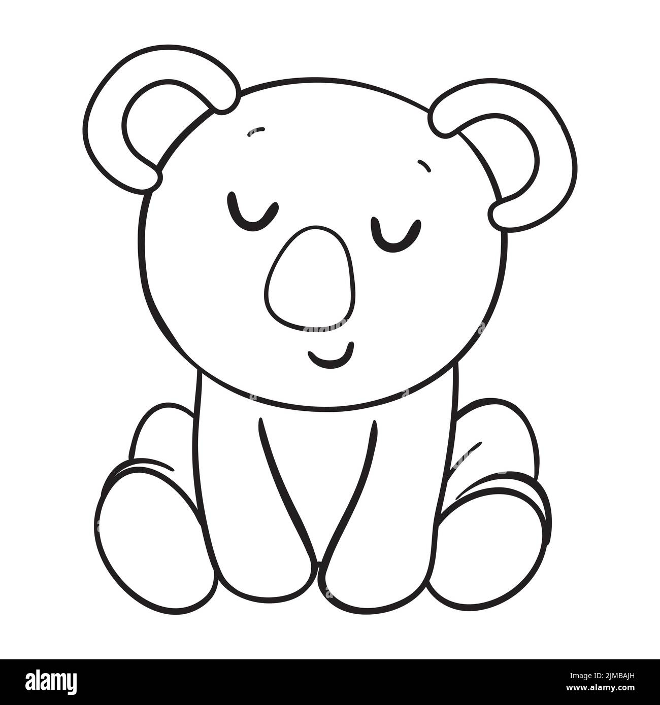 Koala. Sketch. Vector illustration. Teddy bear from Australia. Outline ...