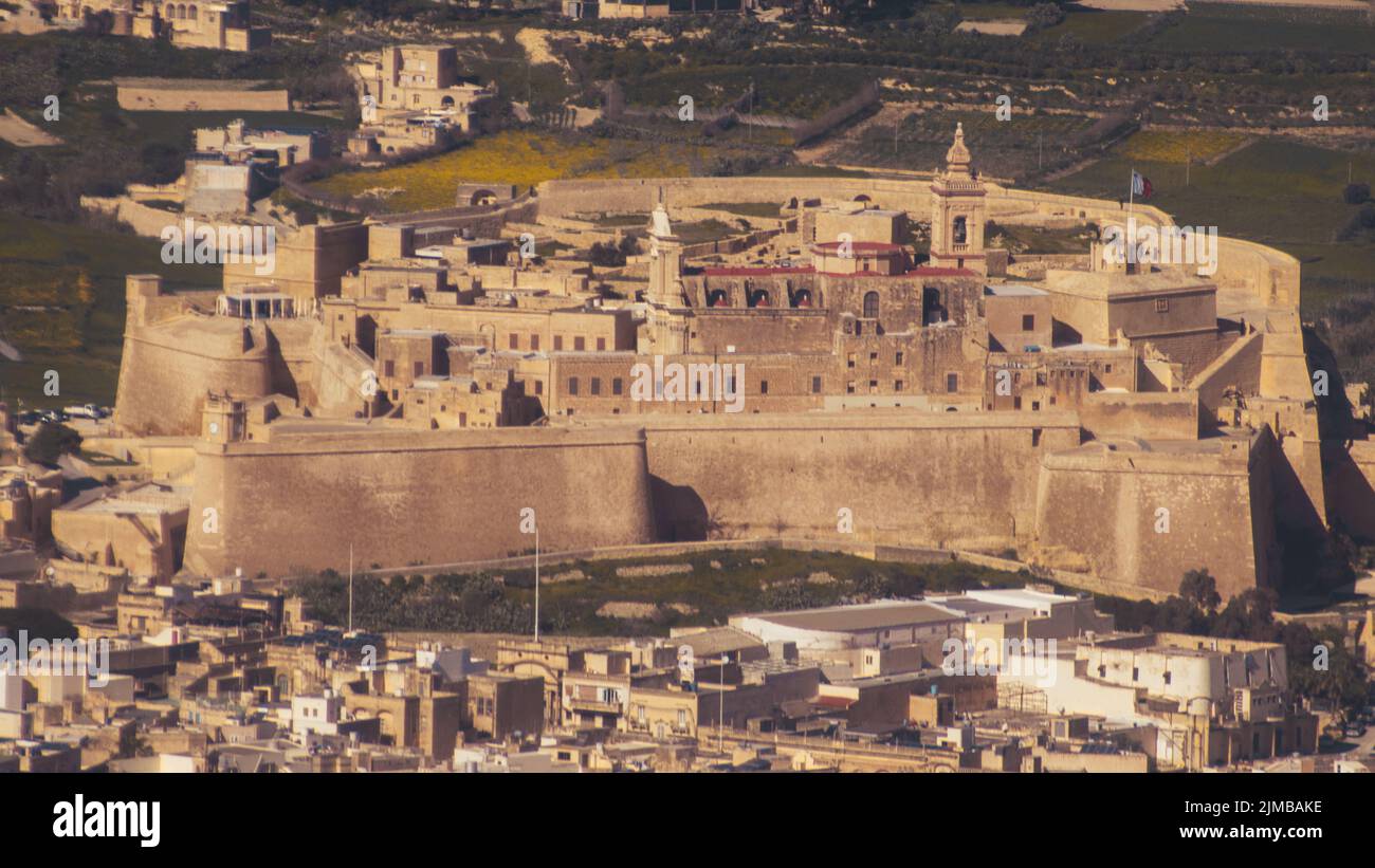 An aerial view of the ancient Cittadella, Gozo Stock Photo - Alamy