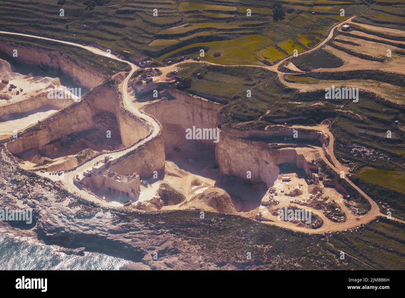 An aerial view of a Quarry in Malta Stock Photo - Alamy