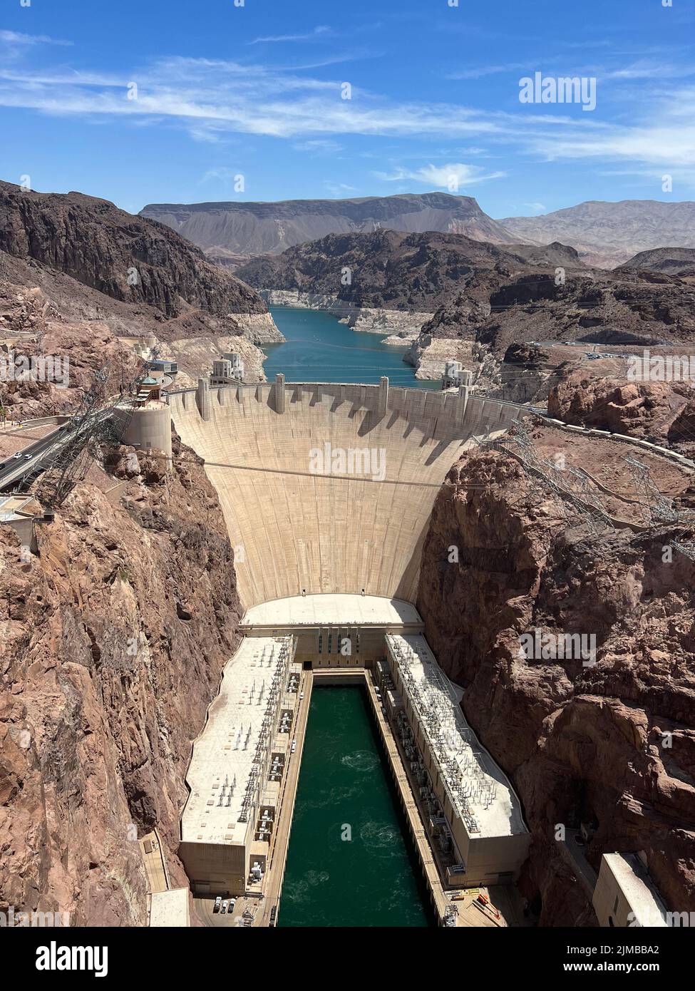 A vertical shot of a giant reservoir built on a mountain river Stock ...
