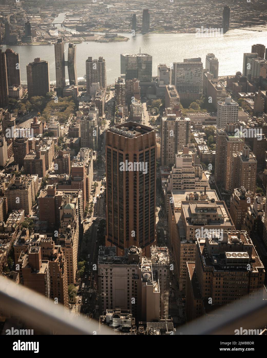 A vertical shot of a city panorama with high rise newly constructed ...