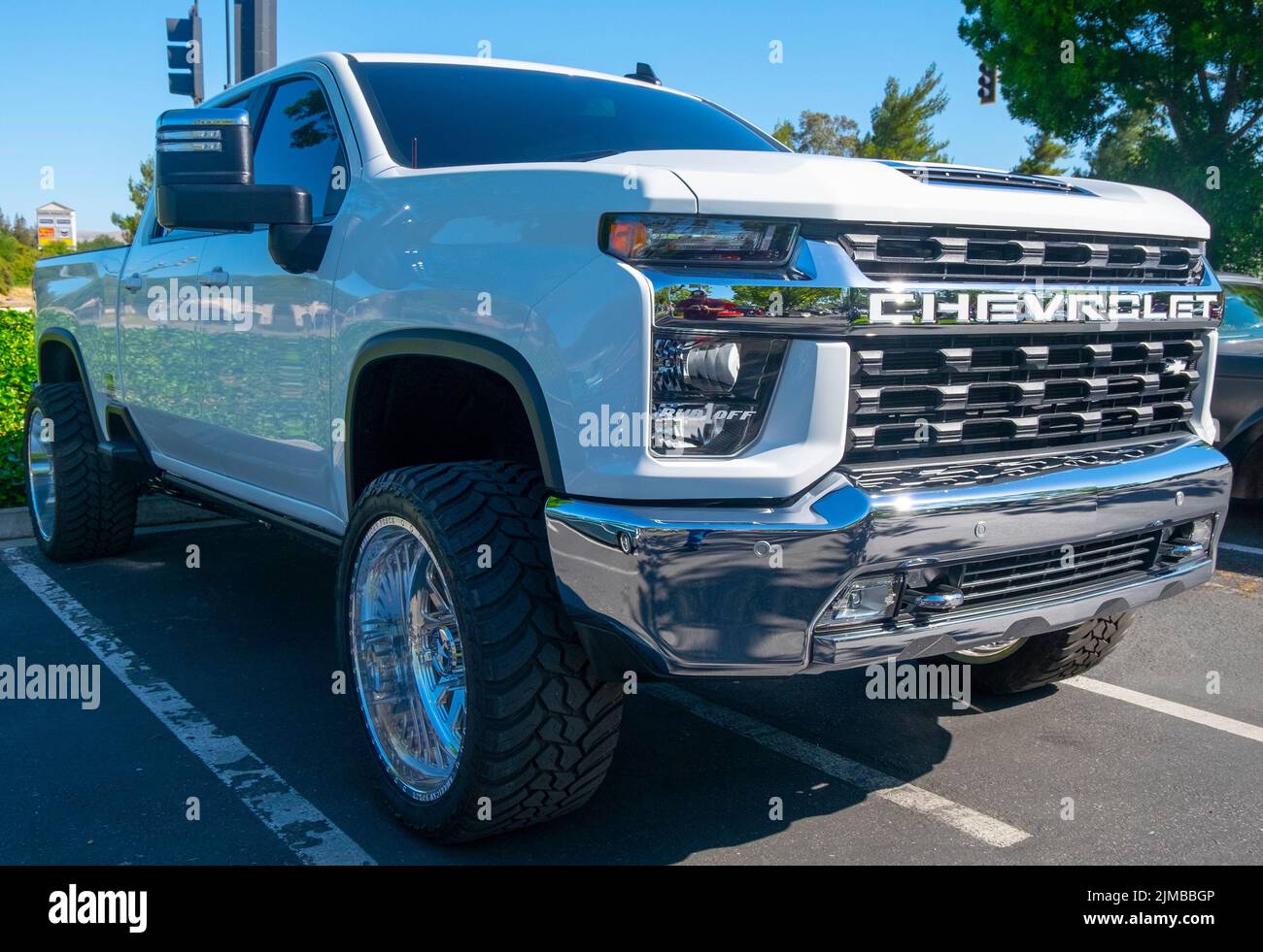 A white Chevrolet Silverado at a car show Stock Photo - Alamy