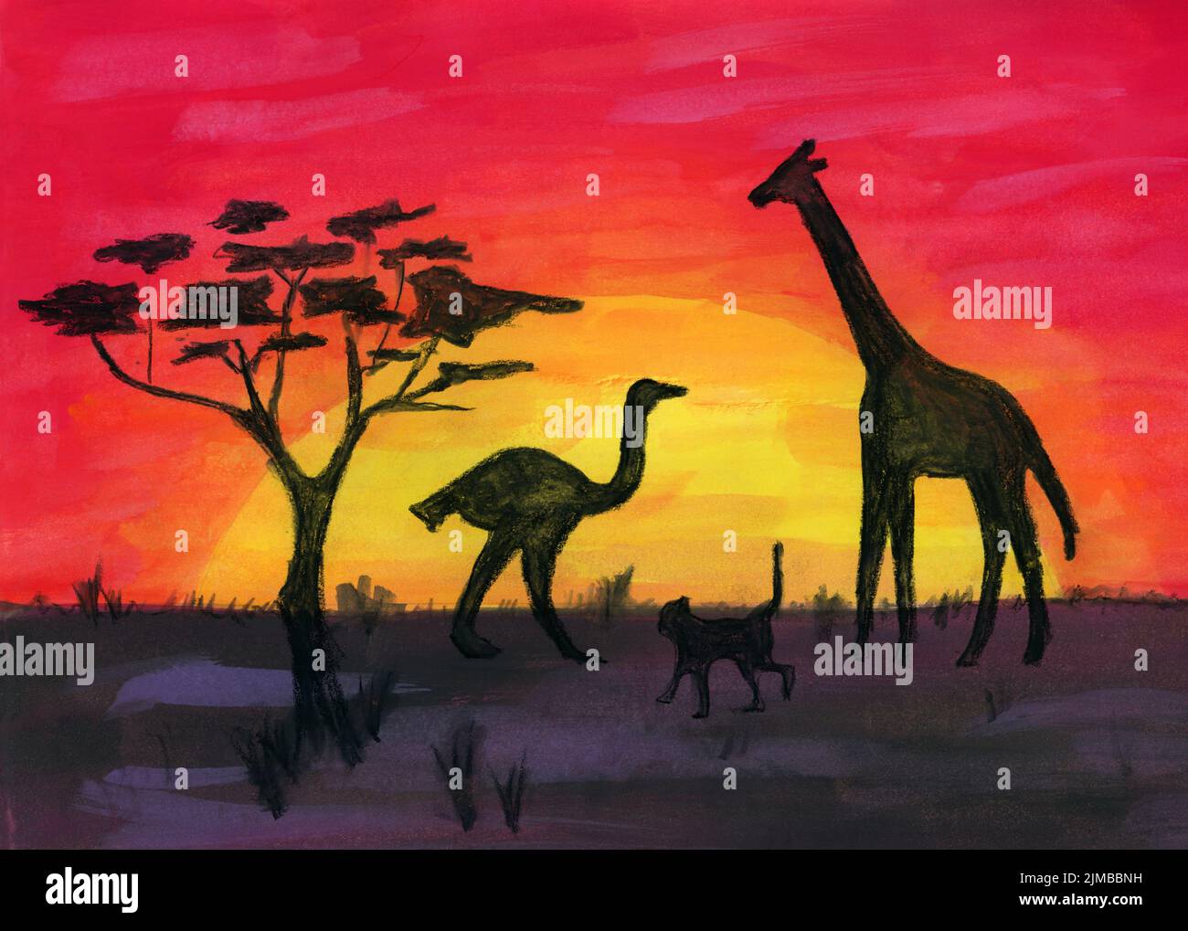 African animal silhouettes hi-res stock photography and images - Alamy