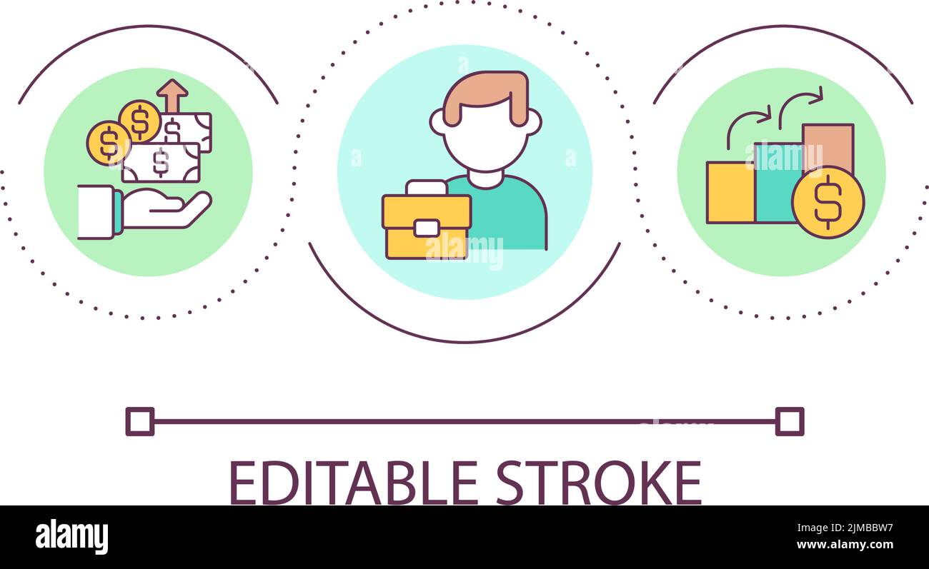 Employee wage increase loop concept icon Stock Vector Image & Art - Alamy