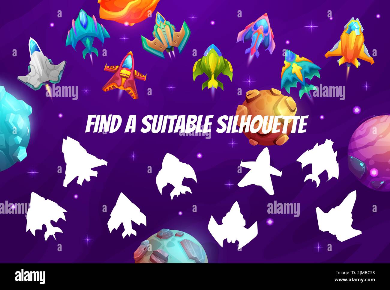 Find silhouette of cartoon starship, spaceship and starcraft, vector ...
