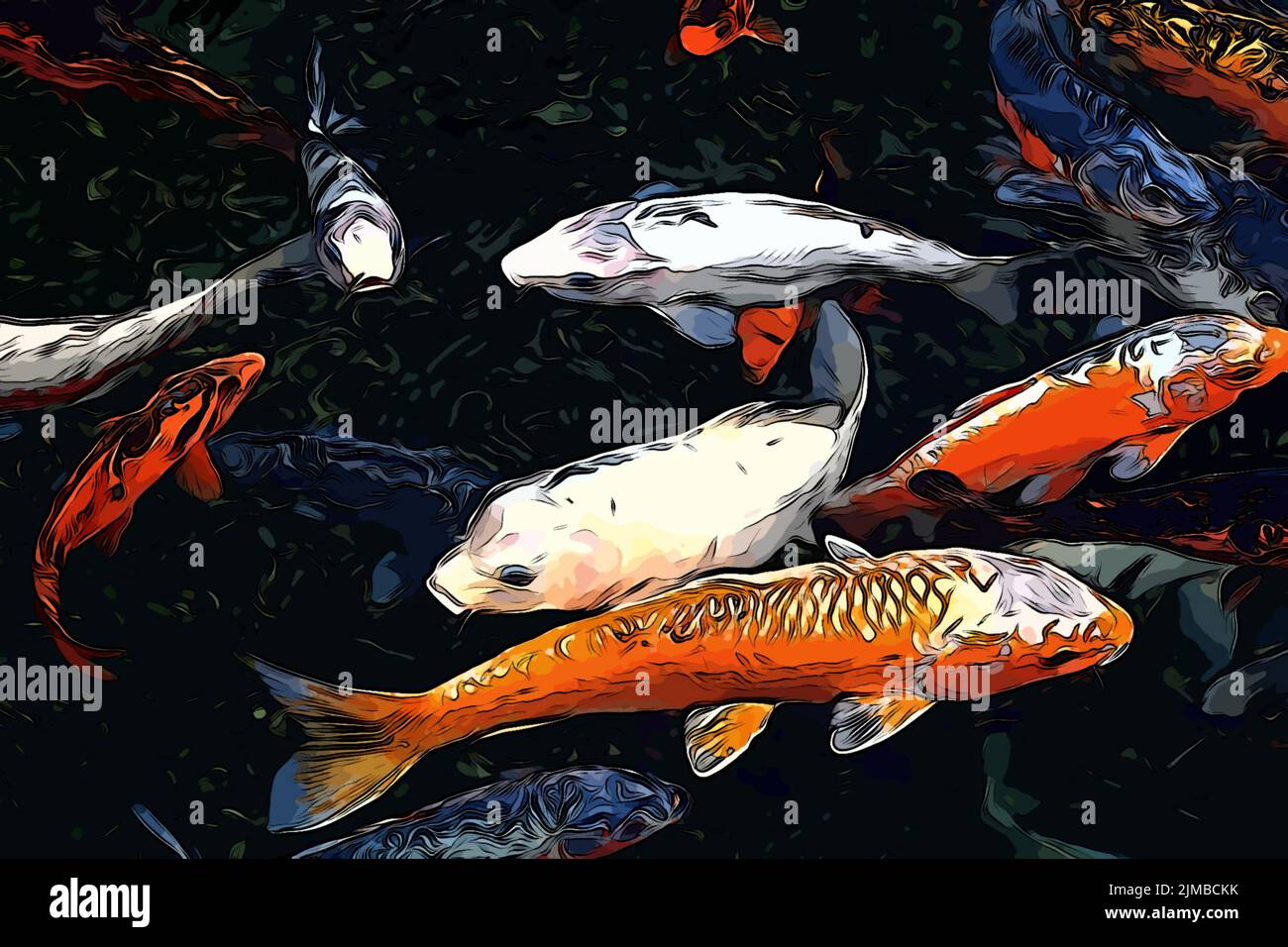 Koi painting hi-res stock photography and images - Alamy