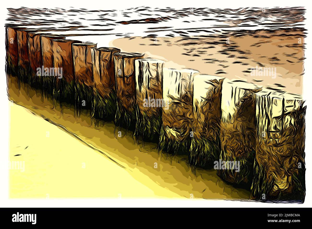 Wood groins hi-res stock photography and images - Alamy