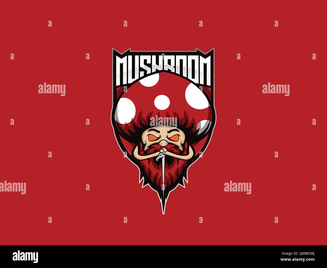 A magic and scary mashroom character and mascot logo design for esports ...