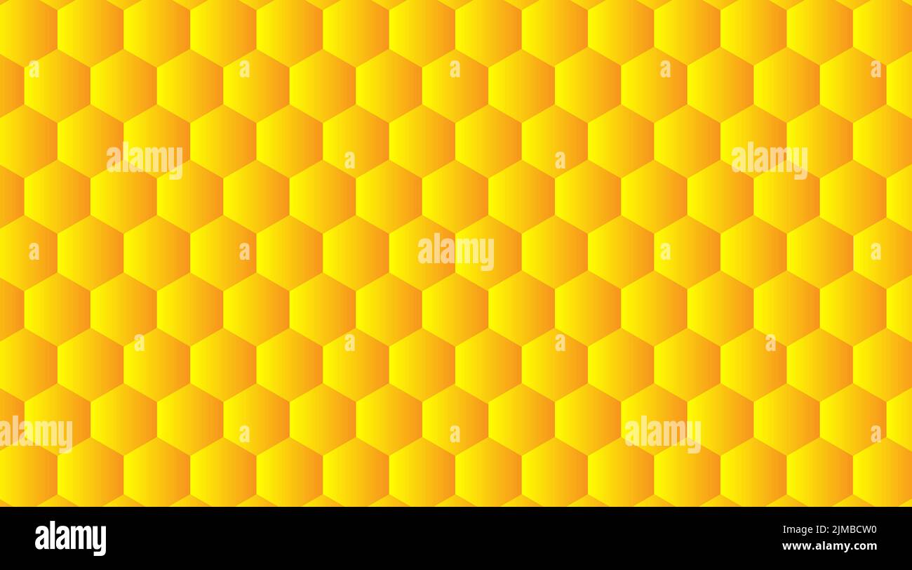 Abstract embossed hexagon. Honeycomb yellow background, light and ...