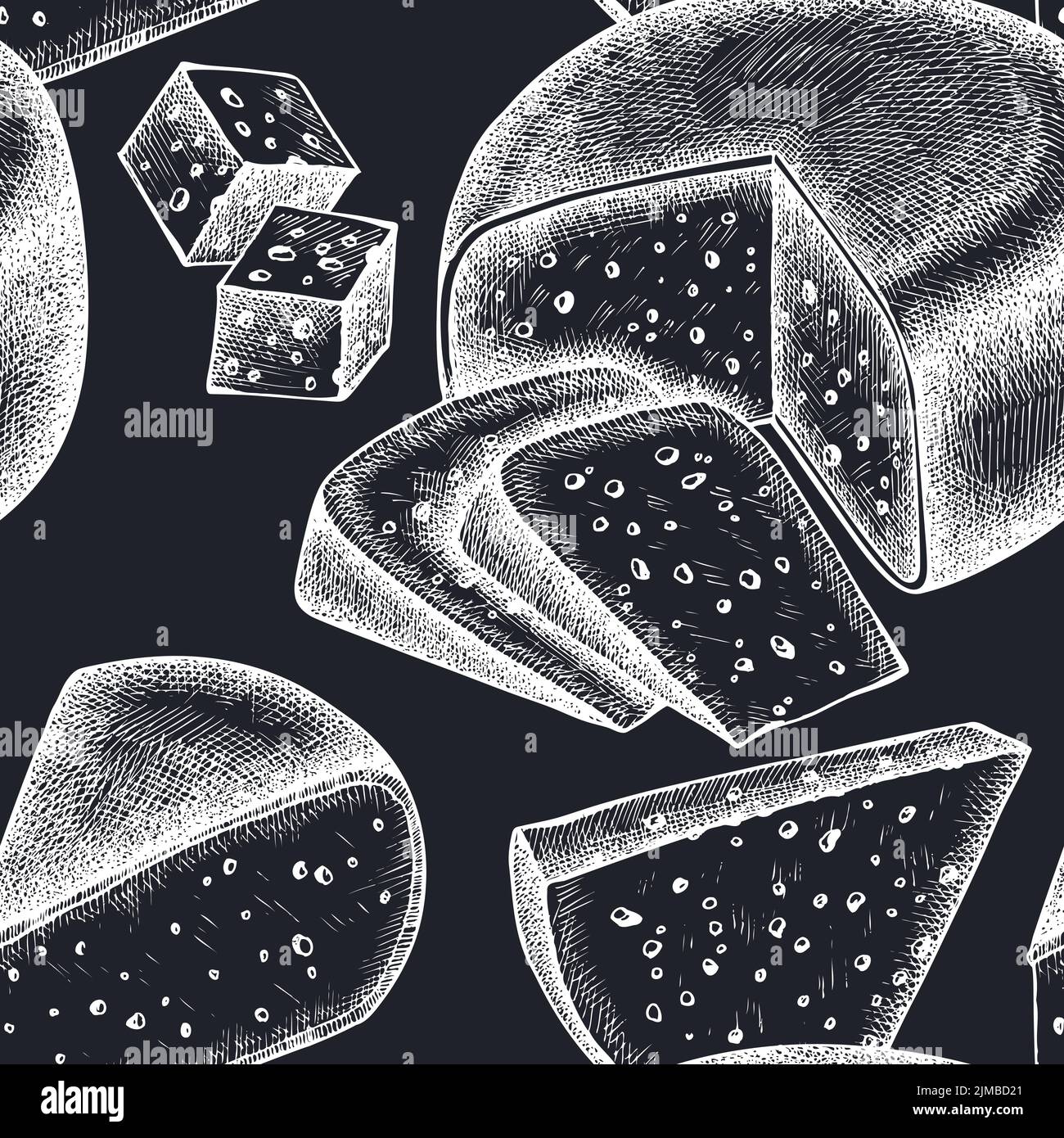 Cheese seamless pattern background design. Engraved style. Hand drawn ...