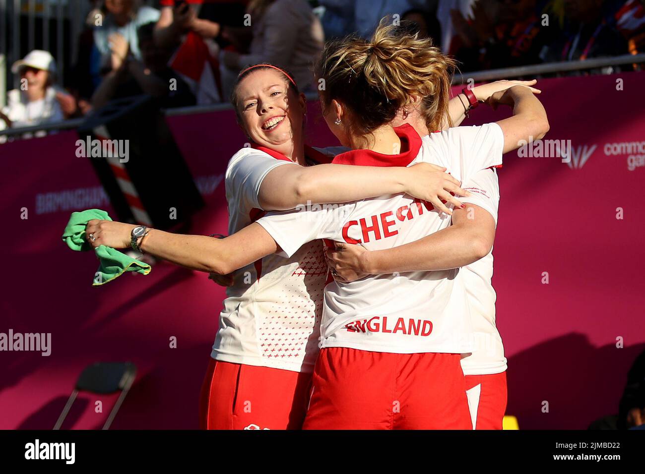 England’s Jamie Lea Winch, Natalie Chestney and Sian Honnor celebrate ...