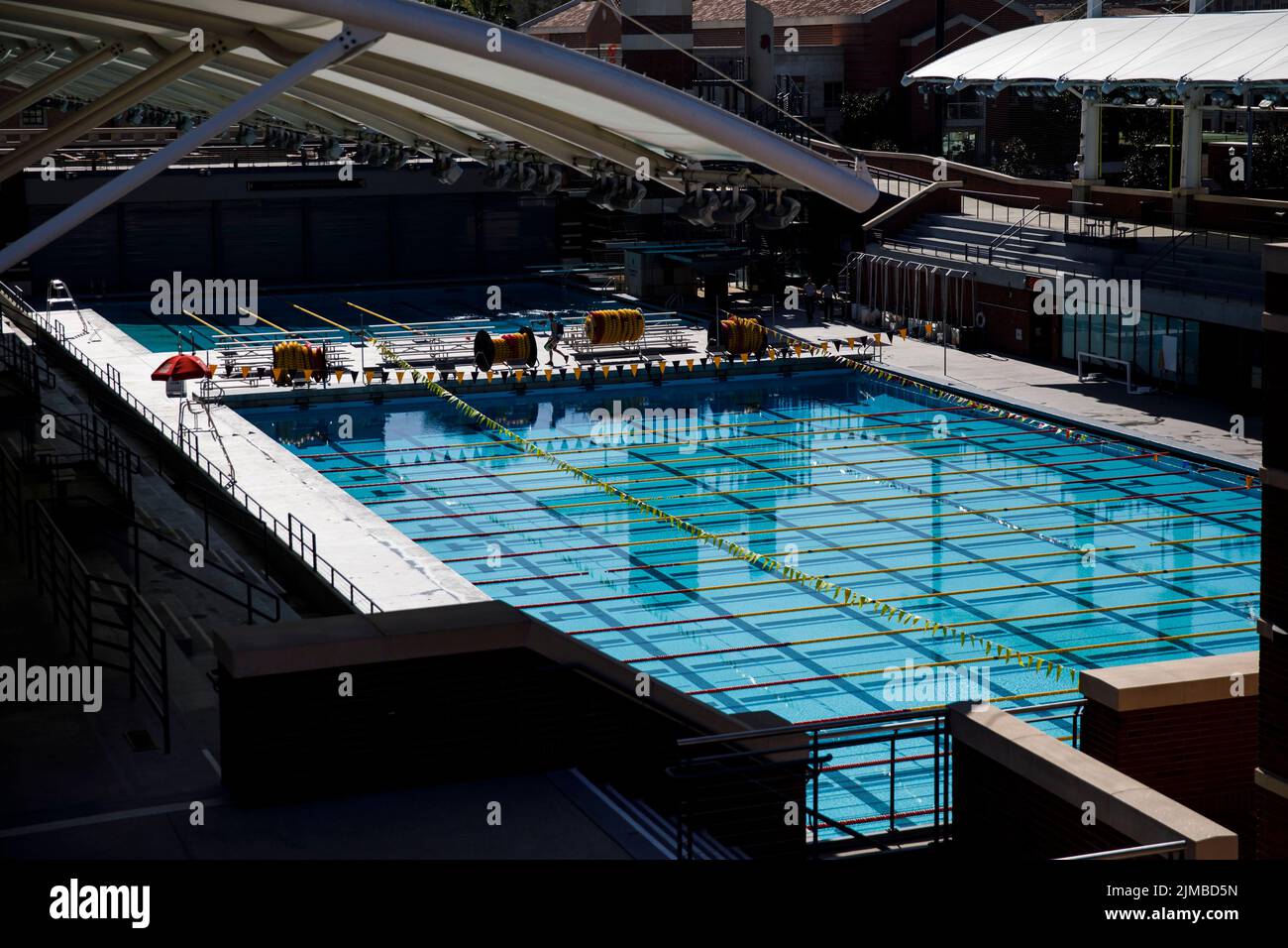 Los Angeles, California, USA. 13th Mar, 2019. A pedestrian walks across ...