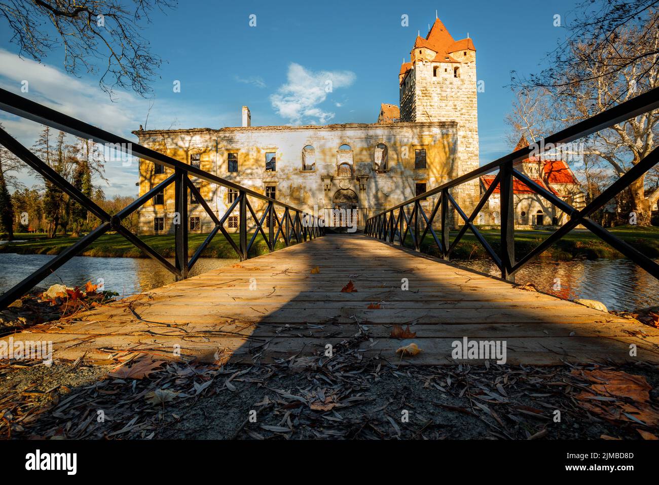 Gate to the old park and Castle Pottendorf in Austria Stock Photo - Alamy