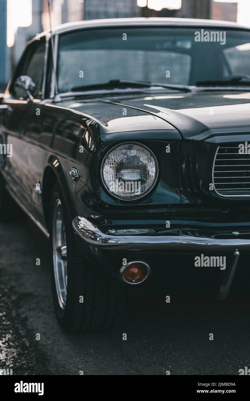 Vertical front end image of a classic Ford Mustang Stock Photo - Alamy