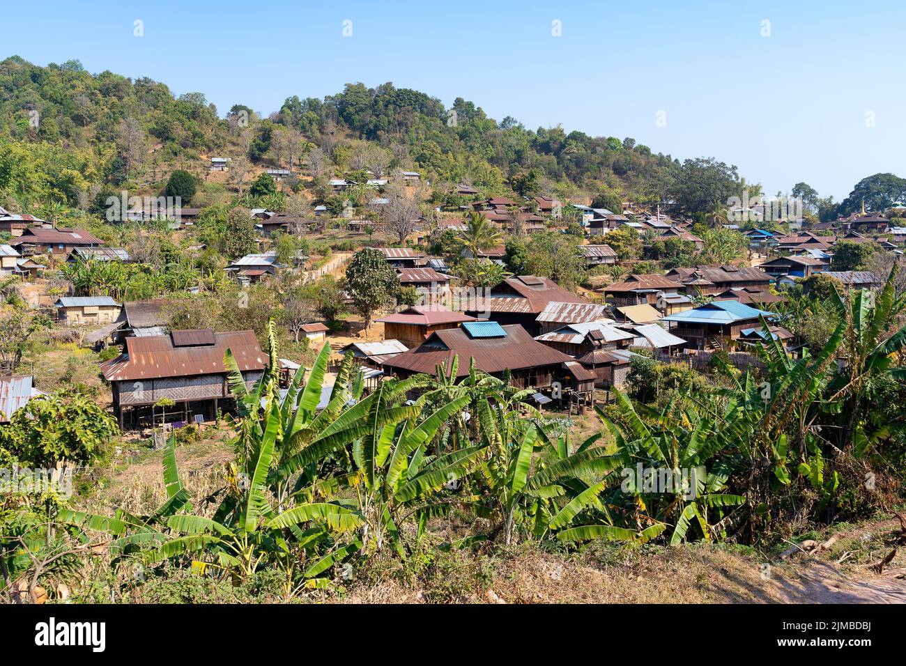 A scenery of Trekking Hsipaw countryside in Myanmar (Burma Stock Photo ...