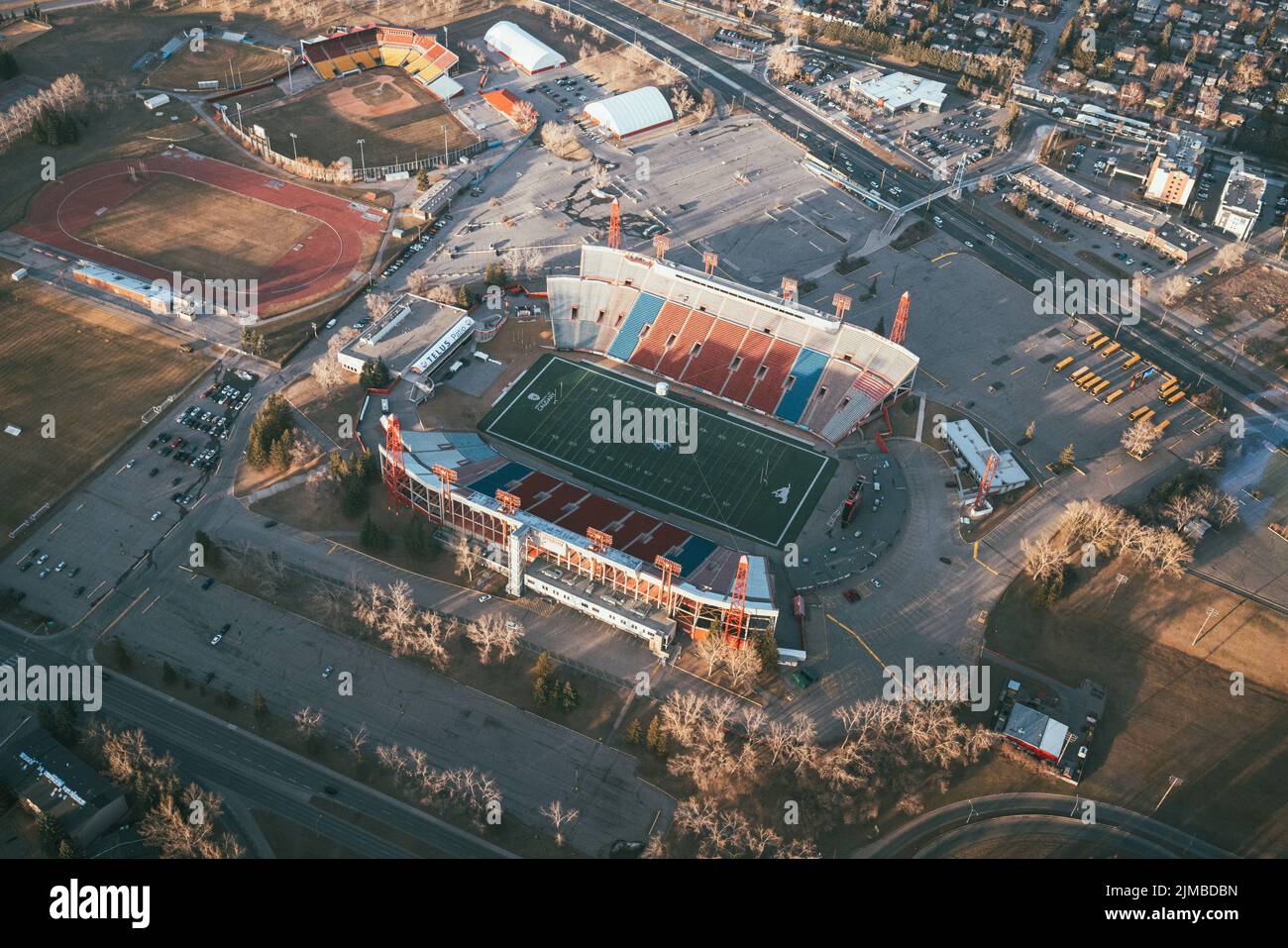 Football field and stadium in Calgary Alberta Stock Photo - Alamy