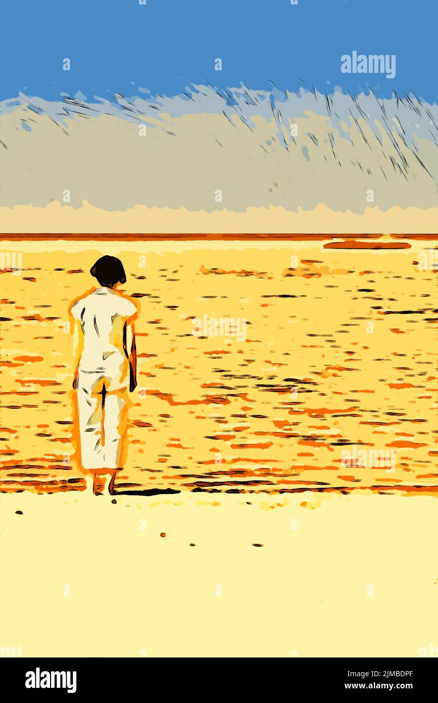 Woman sea painting hi-res stock photography and images - Alamy