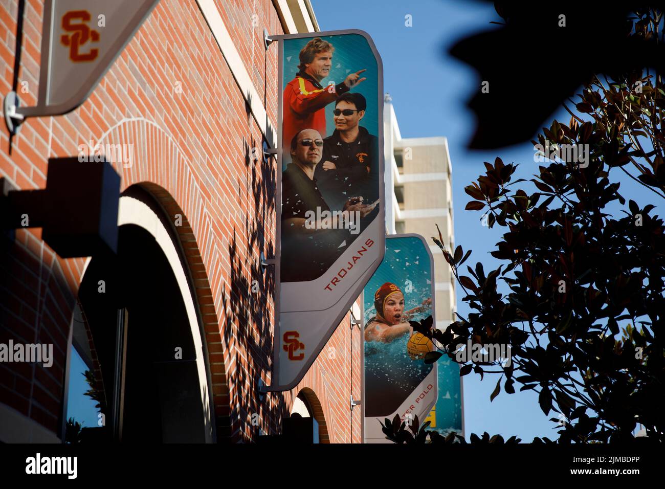 Los Angeles, California, USA. 13th Mar, 2019. A banner features former ...