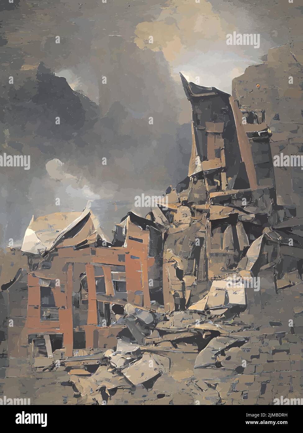 Destroyed landscape by night hi-res stock photography and images - Alamy