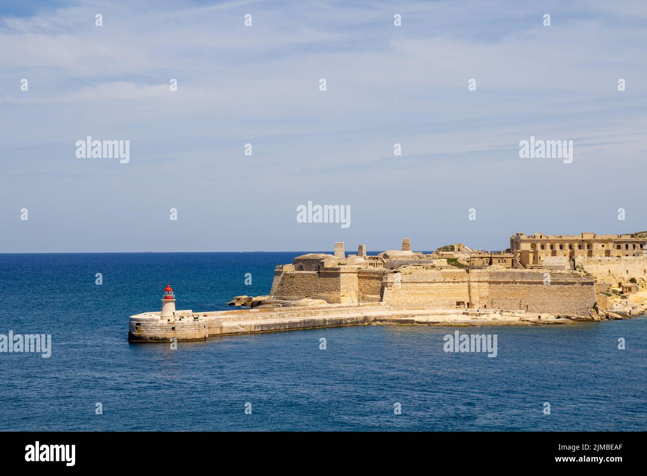 The Fort Ricasoli on Malta island country from the blue Mediterranean ...