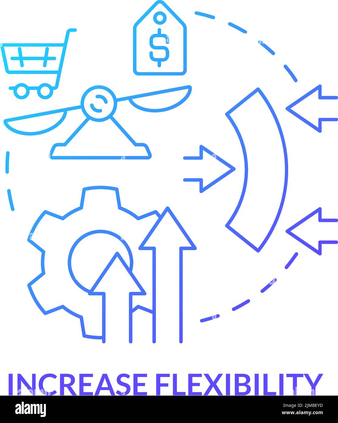 Increase flexibility blue gradient concept icon Stock Vector Image ...