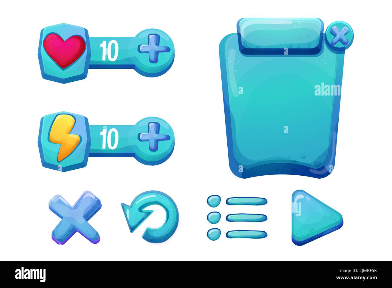 Set Jelly, fantasy interface template game menu and setting buttons in ...