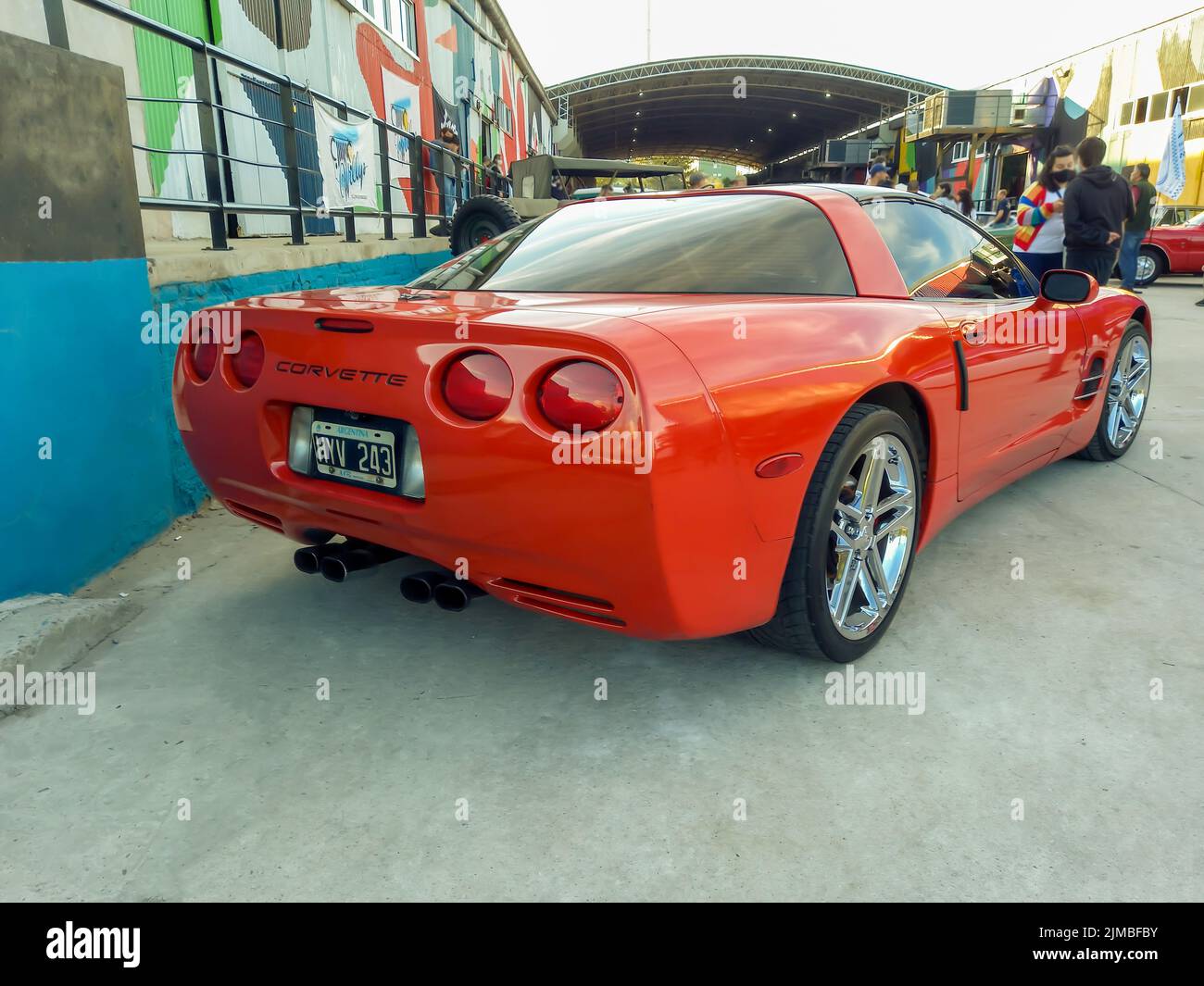 Old red and black sport Chevrolet Corvette C5 coupe two door 1997 ...