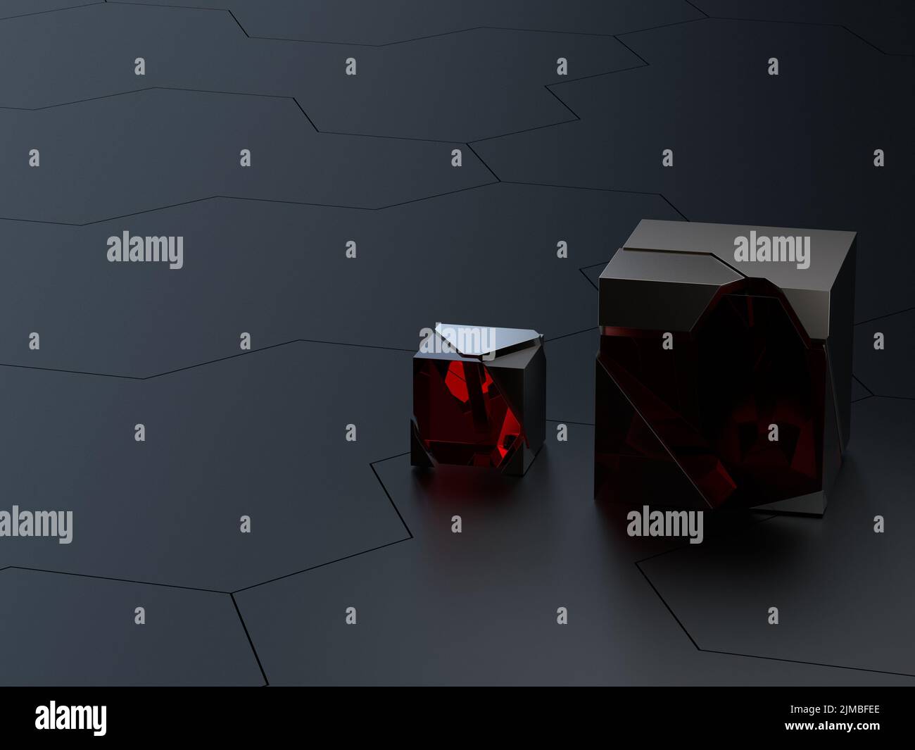 Abstract high details hexagonal technical or sci-fi honeycomb background with roughness glass ...