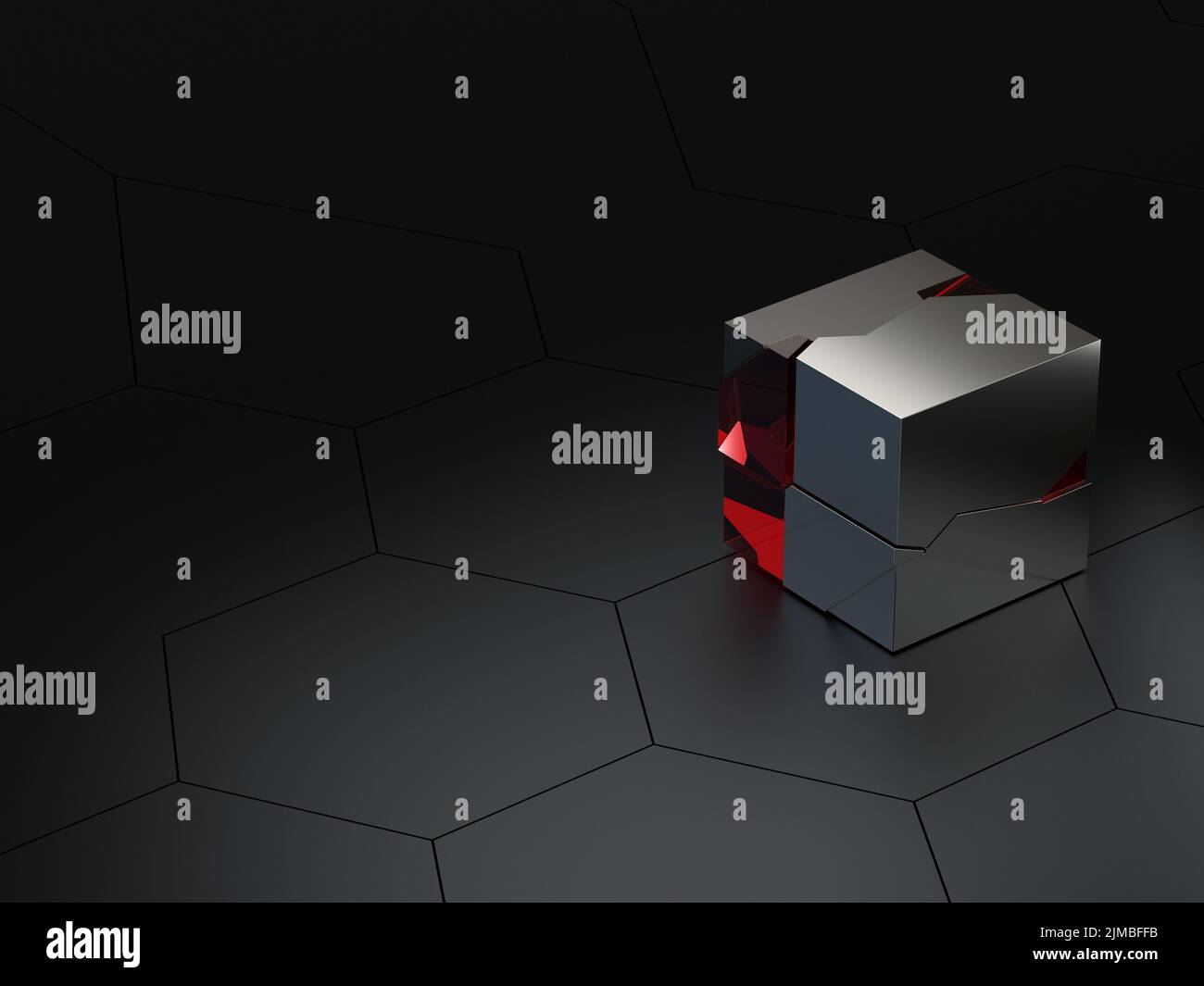 Abstract high details hexagonal technical or sci-fi honeycomb background with roughness glass ...