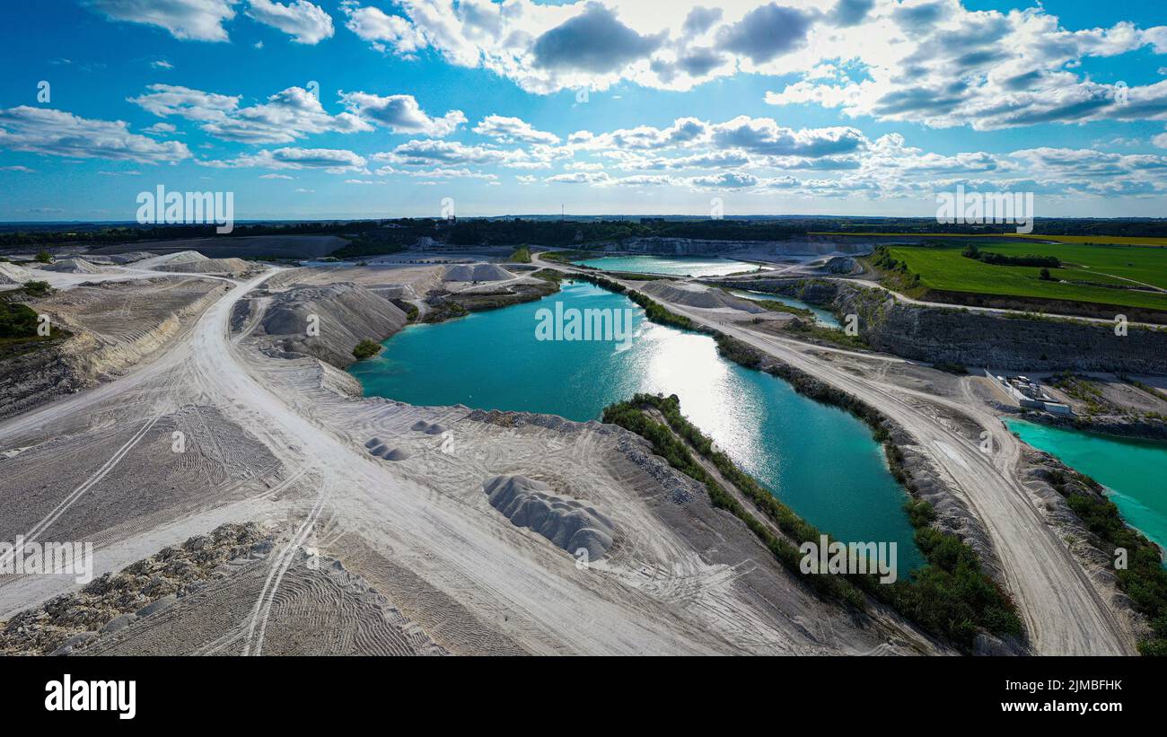 An aerial view of Faxe Limestone quarry in Denmark Stock Photo - Alamy