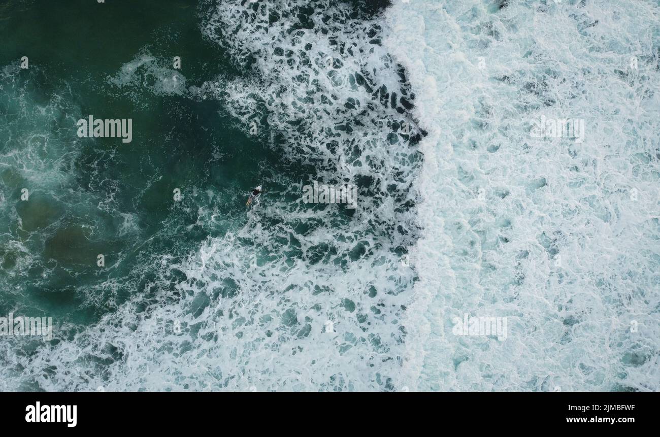 An aerial view of surface of sea waves Stock Photo - Alamy