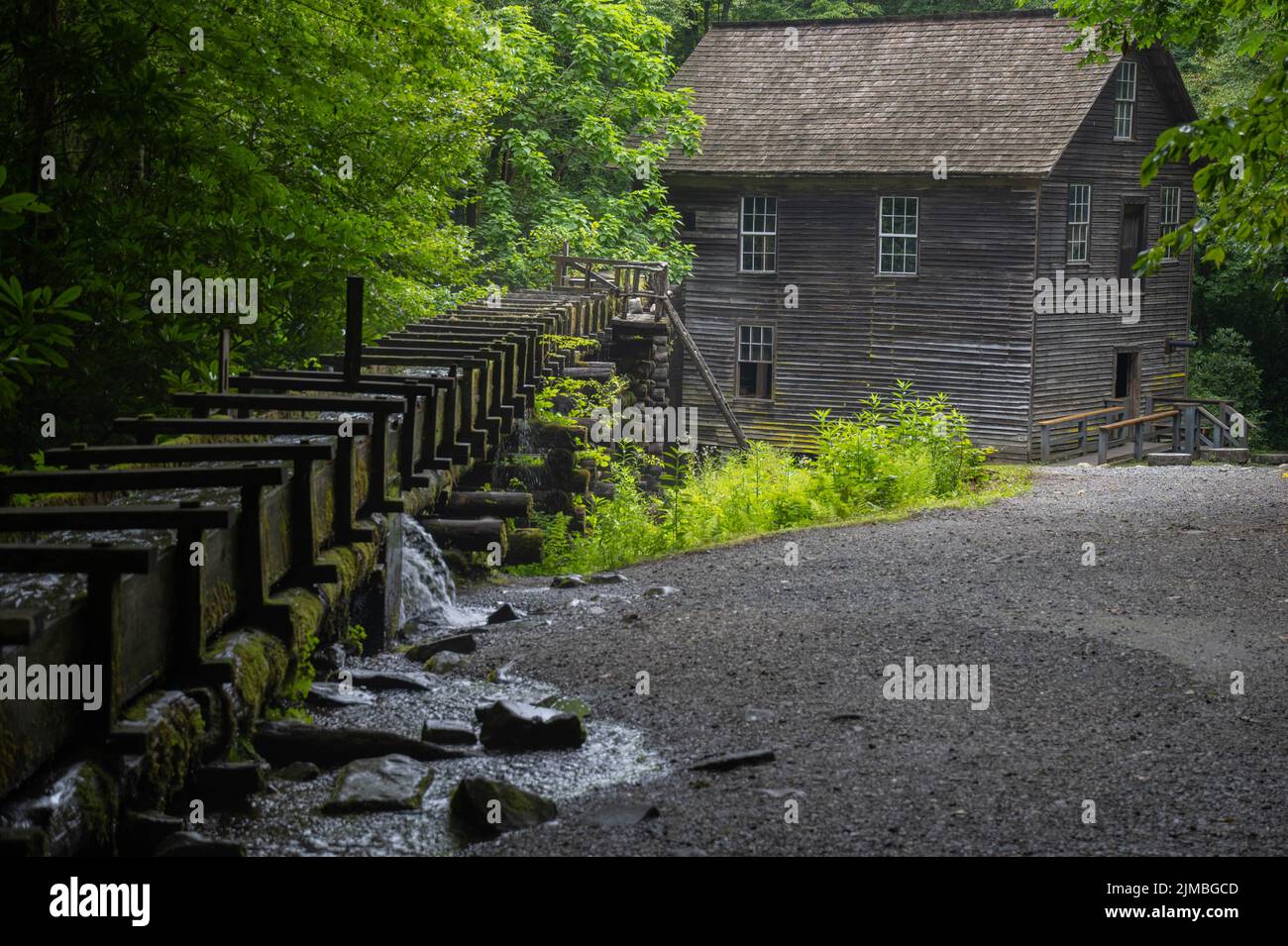 The Mingus mill, surrounded by lots of trees, North Carolina, USA Stock ...