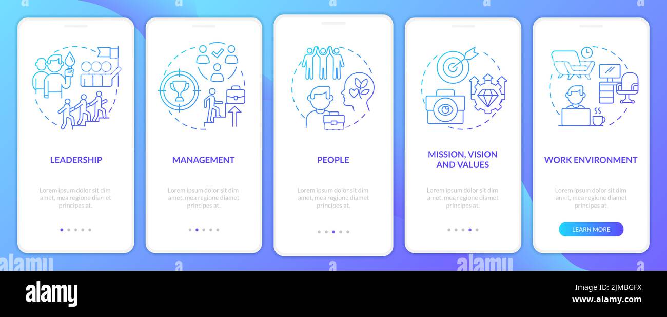 Organizational culture factors blue gradient onboarding mobile app ... Organizational culture factors blue gradient onboarding mobile app ...