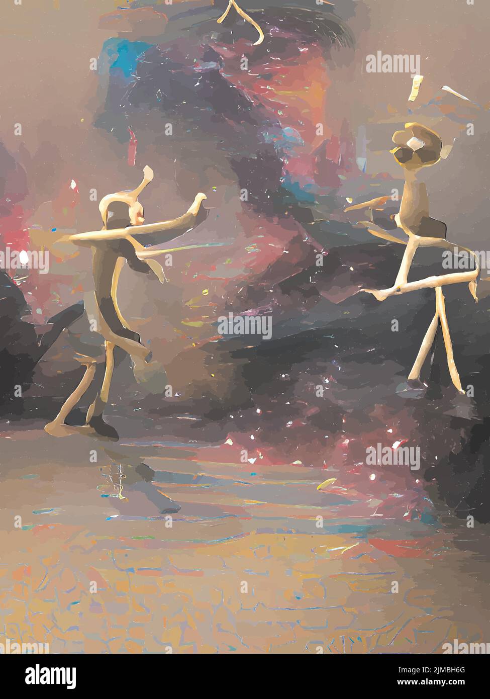 Abstract dancing figures painting hi-res stock photography and images ...