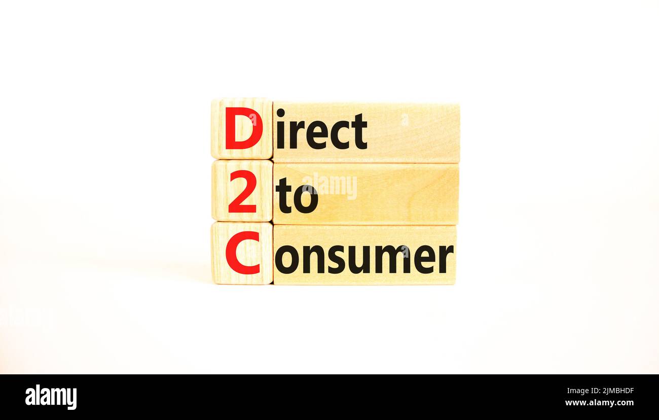 D2C direct to consumer symbol. Concept words D2C direct to consumer on ...