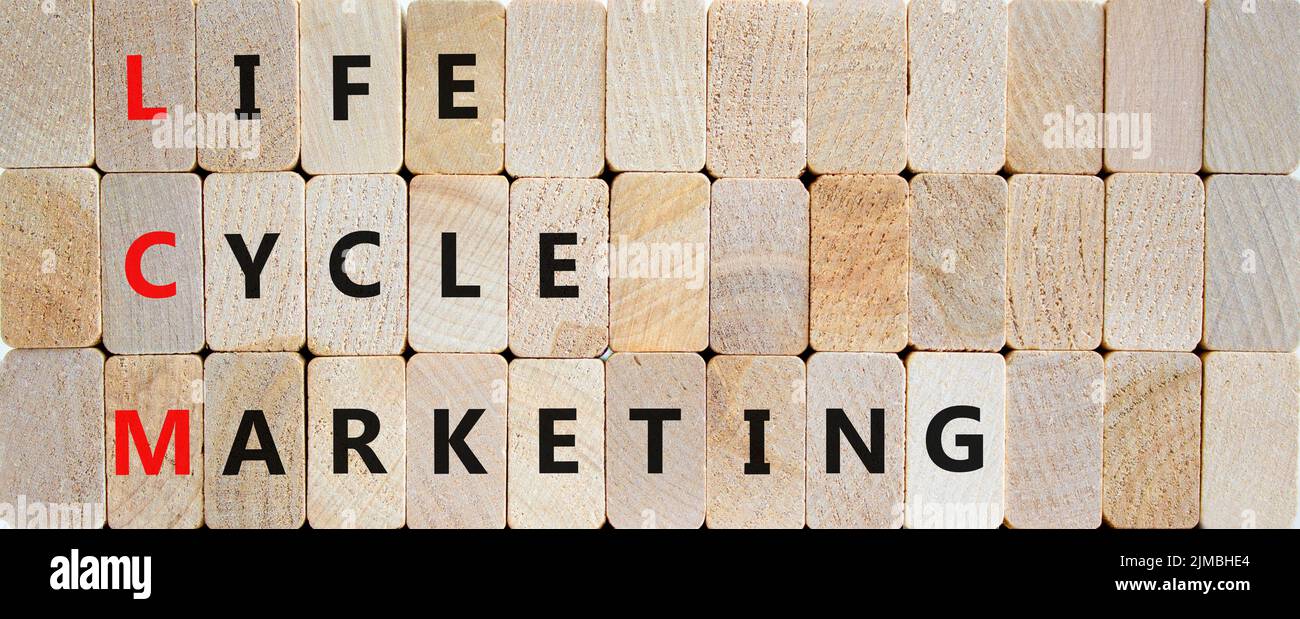 LCM lifecycle marketing symbol. Concept words LCM lifecycle marketing ...
