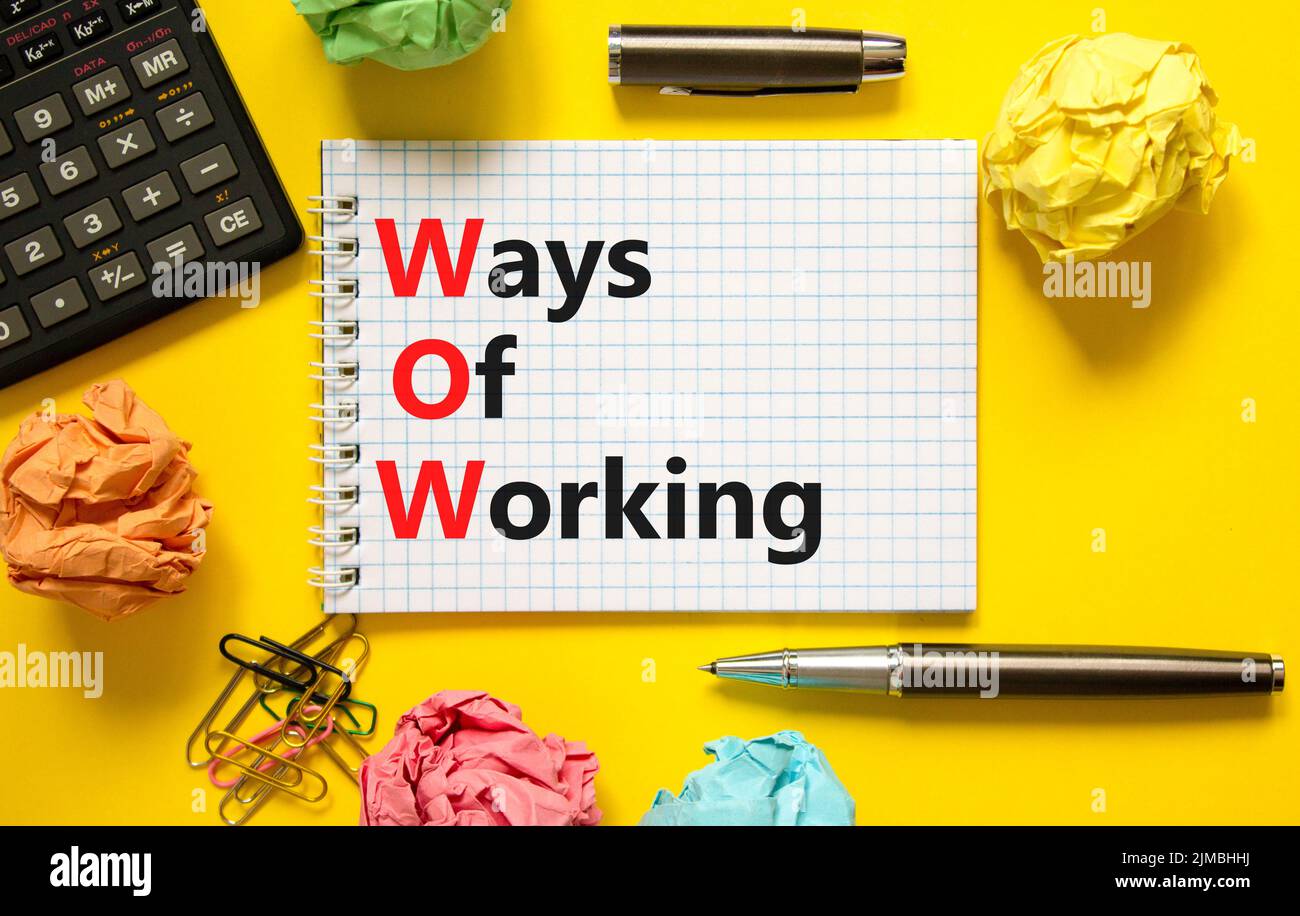WOW ways of working symbol. Concept words WOW ways of working on white ...