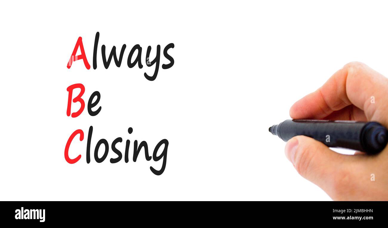 ABC always be closing symbol. Concept words ABC always be closing on a ...