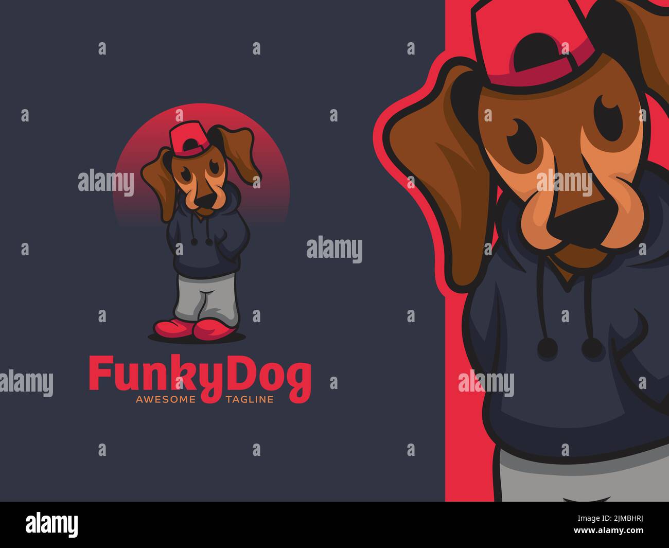Cartoon dog logo hi-res stock photography and images - Alamy