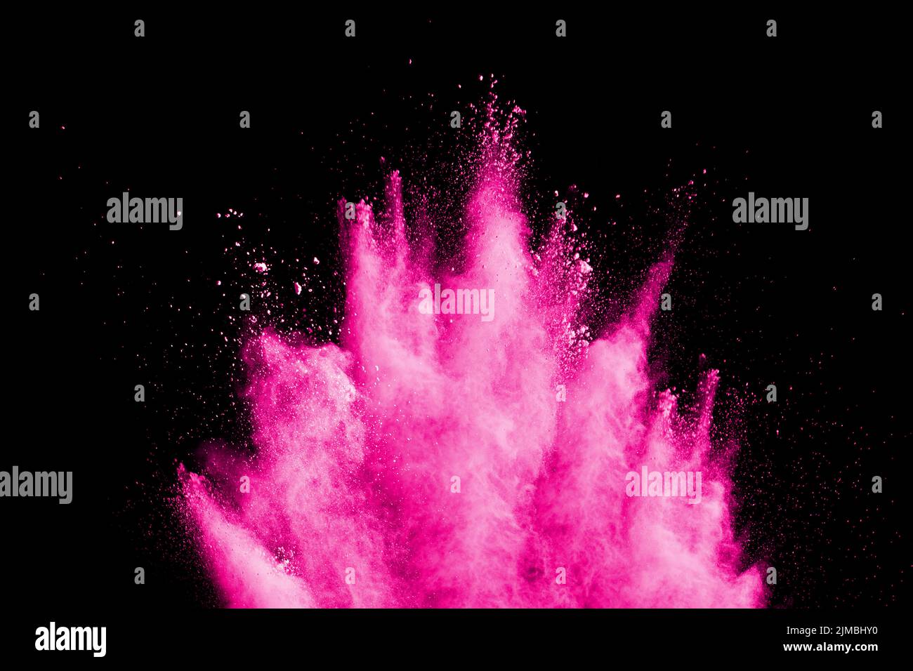 Pink powder explosion on white background. Pink dust splashing ...
