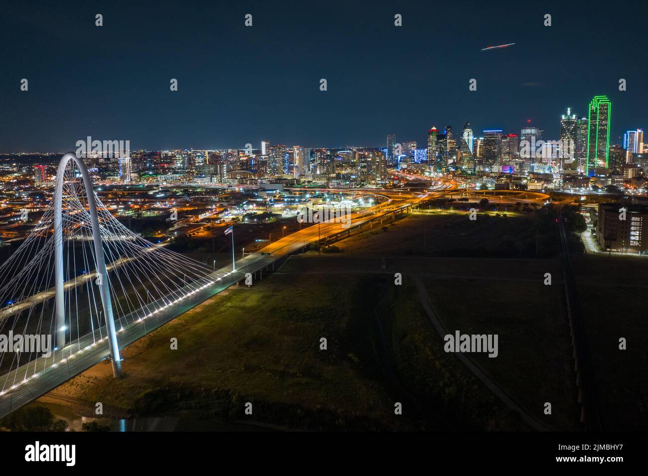 A view of downtown Dallas at night Stock Photo - Alamy