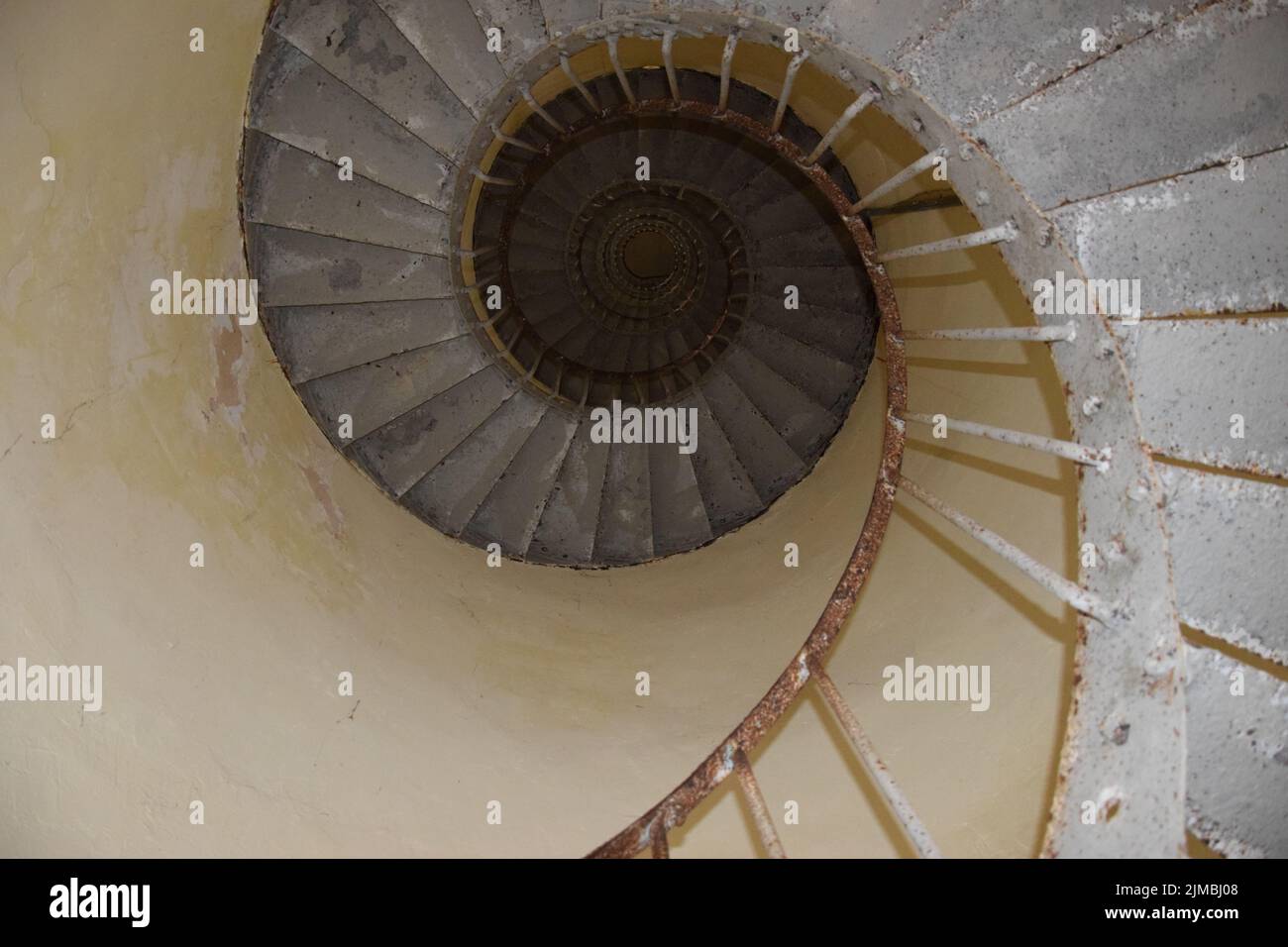 Spiral staircase inside lighthouse Stock Photo - Alamy