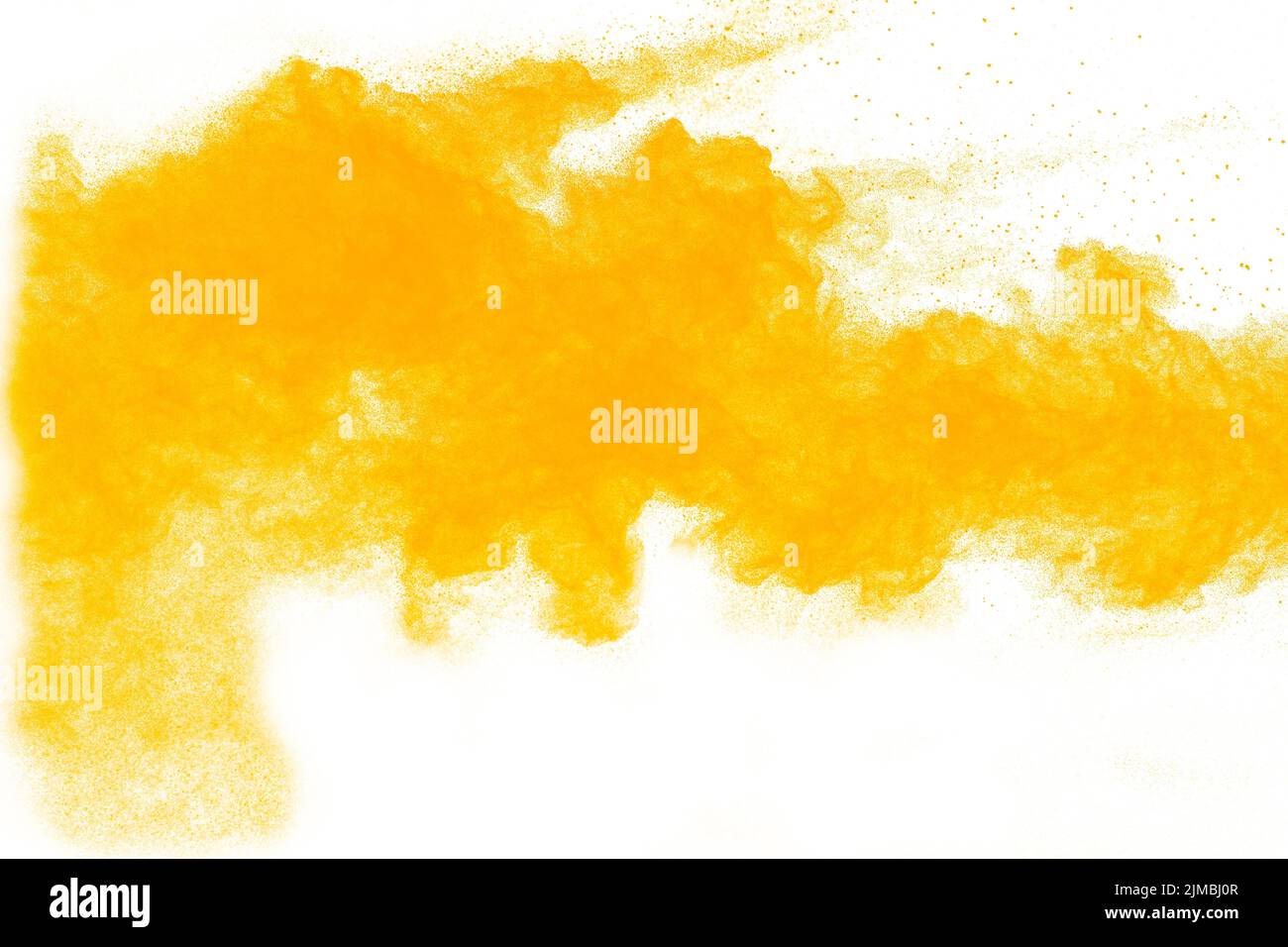 Yellow powder explosion on white background. Freeze motion of yellow ...