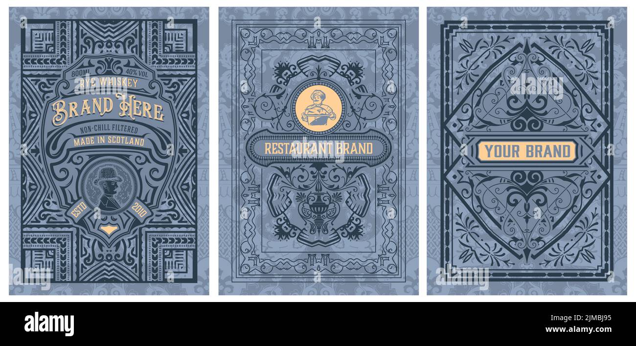 Set of 3 vintage labels for packing Stock Vector Image & Art - Alamy