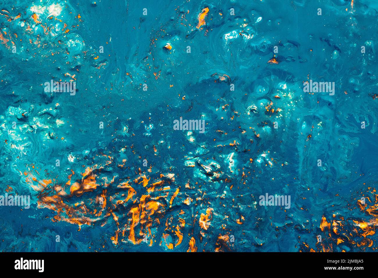 abstract sea wave teal blue paint art background Stock Photo - Alamy